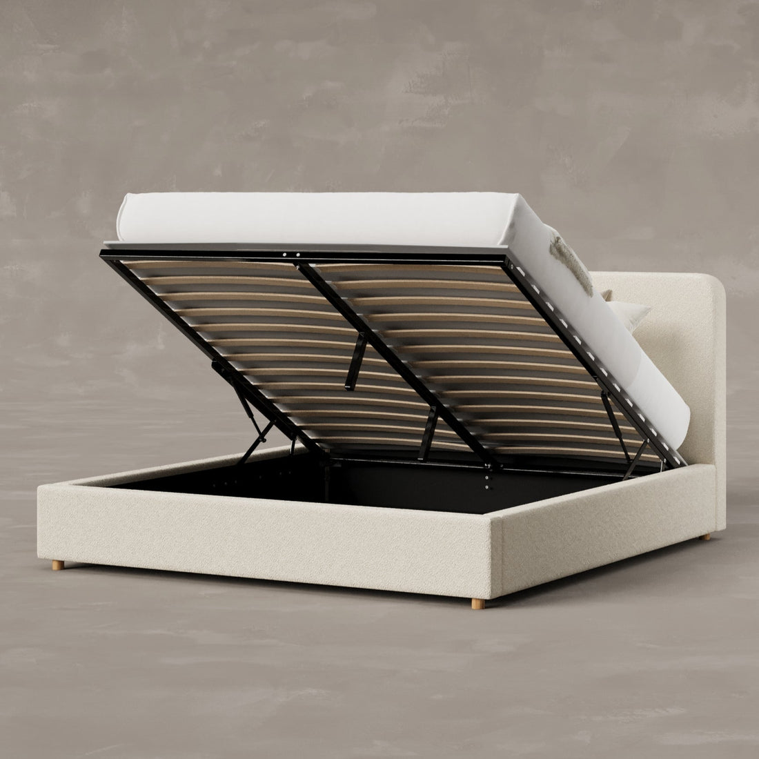 CHORUS Bouclé Bed with Storage – FURNILURE